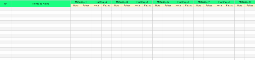 Planilha de Notas de Alunos | Clube das Planilhas